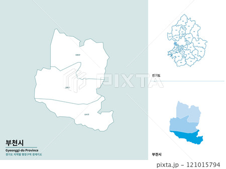 Detailed map illustration of Bucheon-si,...のイラスト素材 [121015794] - PIXTA