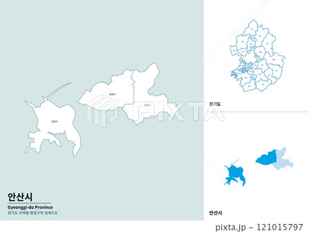 Detailed map illustration of Ansan-si,...のイラスト素材 [121015797] - PIXTA
