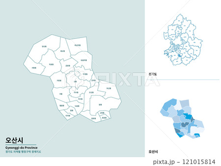 Detailed map illustration of Osan-si,...のイラスト素材 [121015814] - PIXTA