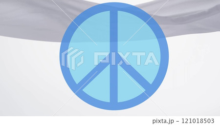 Image of peace symbol and floating cloth on...のイラスト素材 [121018503] - PIXTA