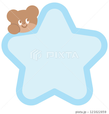 Teddy bear and blue star illustration for...のイラスト素材 [121022859] - PIXTA