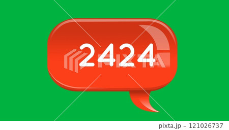Numbers in an orange chat box 4kのイラスト素材 [121026737] - PIXTA