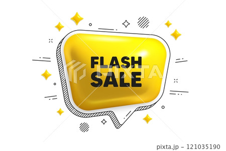 Flash Sale tag. Chat speech bubble 3d icon....のイラスト素材 [121035190] - PIXTA
