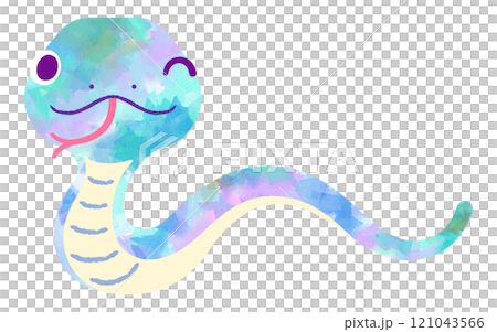 A colorful and beautiful winking snake... - Stock Illustration ...