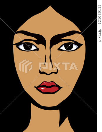 Woman face. Vector drawing iconのイラスト素材 [121089113] - PIXTA