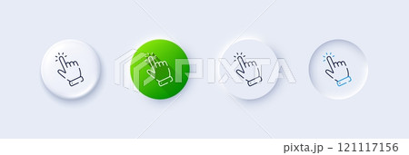 Hand cursor line icon. Neumorphic, Green...のイラスト素材 [121117156] - PIXTA