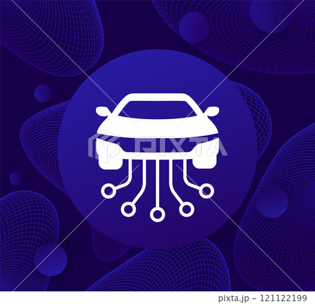 autonomous car icon, smart vehicle vectorのイラスト素材 [121122199] - PIXTA