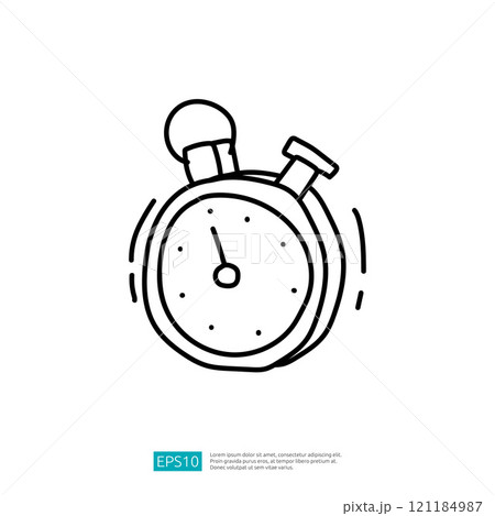 A simple line drawing of a stopwatch,...のイラスト素材 [121184987] - PIXTA