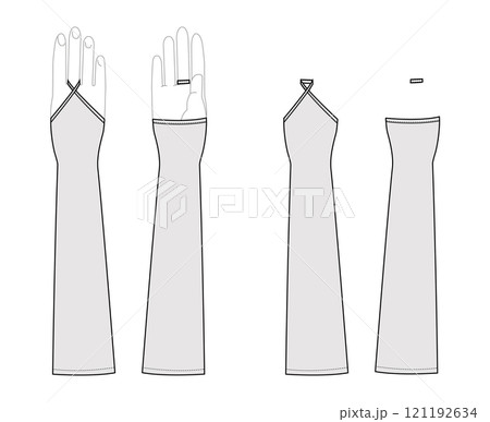Mitaine Bridal Gauntlets Gloves Elbow length...のイラスト素材 [121192634] - PIXTA