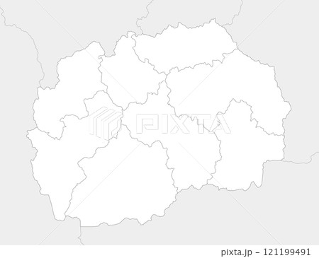 Vector blank map of North Macedonia with...のイラスト素材 [121199491] - PIXTA