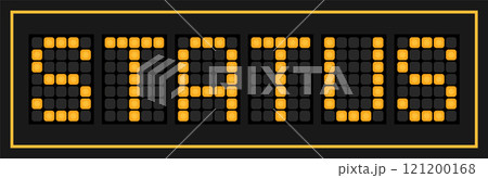 Orange color led banner in word status on black...のイラスト素材 [121200168 ...