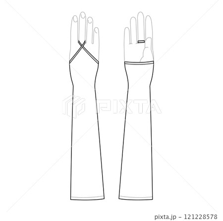 Mitaine Bridal Gauntlets Gloves Elbow length...のイラスト素材 [121228578] - PIXTA