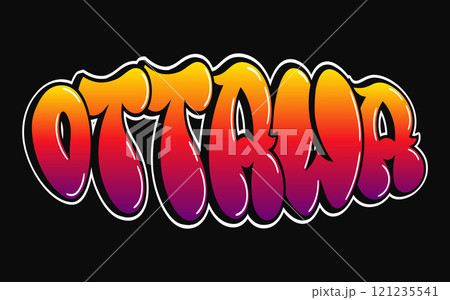 Ottawa - single word, letters graffiti style....のイラスト素材 [121235541] - PIXTA