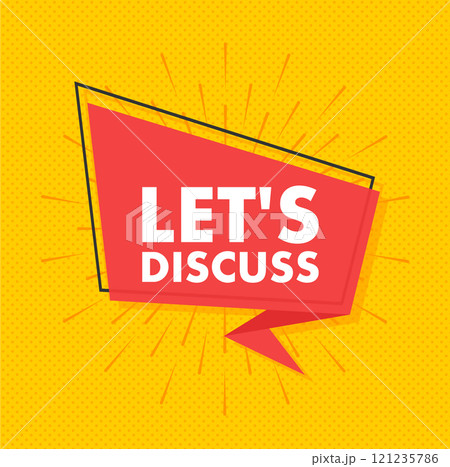 Let's discuss banner over yellow background...のイラスト素材 [121235786] - PIXTA
