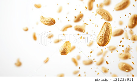 Peanut flying isolated on white backgroundのイラスト素材 [121238911] - PIXTA