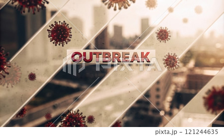 Health warning notification Outbreak graphic...のイラスト素材 [121244635] - PIXTA