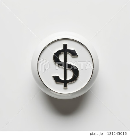 A simple, circular coin featuring a dollar...のイラスト素材 [121245016] - PIXTA