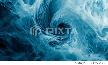 An abstract vortex formed by waves illustrates...のイラスト素材 [121253477 ...