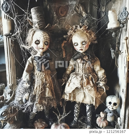 human skull and flower carved on woodのイラスト素材 [121256167] - PIXTA