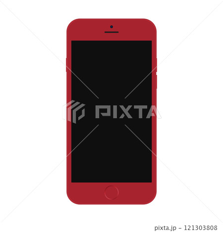 smartphone red color with blank touch screen...のイラスト素材 [121303808] - PIXTA