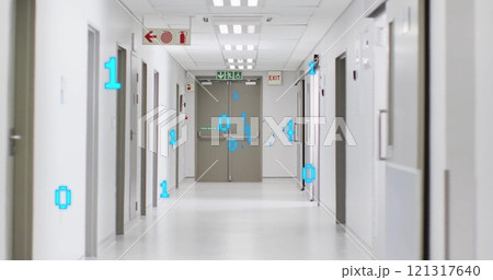 Image of binary coding and digital data...のイラスト素材 [121317640] - PIXTA