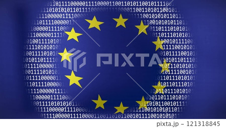 European Union flag with binary code image...のイラスト素材 [121318845] - PIXTA