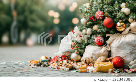 Christmas waste concept. Discarded Christmas...のイラスト素材 [121348390] - PIXTA