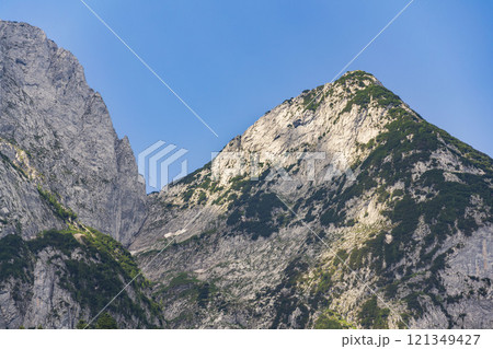 Ferrata Donnerkogel between Grosser and Kleiner...の写真素材 [121349427] - PIXTA