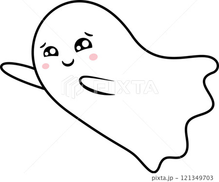 Cartoon drawing featuring a friendly ghost...のイラスト素材 [121349703] - PIXTA
