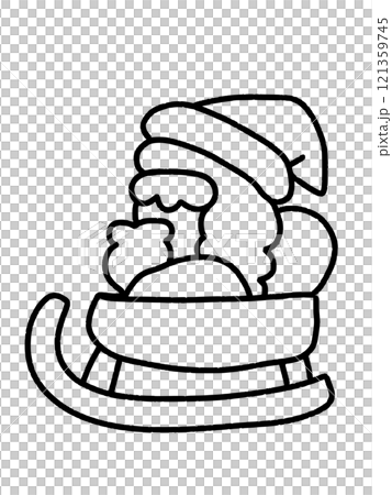 Simple line drawing of Santa Claus - Stock Illustration [121359745] - PIXTA