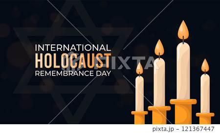 Horizontal Holocaust Remembrance Day on dark...のイラスト素材 [121367447] - PIXTA