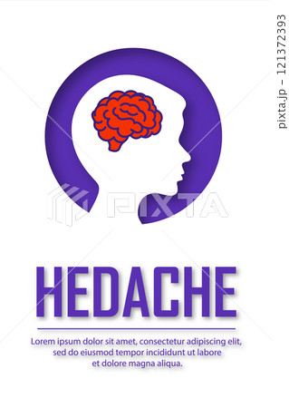 Headache poster. Conceptual illustration of...のイラスト素材 [121372393] - PIXTA