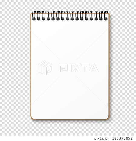 Notepad with a horizontal spring spiral....のイラスト素材 [121372852] - PIXTA