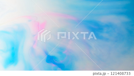 Magic marble. Acrylic spill. Wavy pink blue...の写真素材 [121408733] - PIXTA