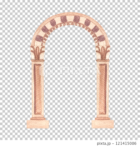 Stone greek ancient classic arch on white...のイラスト素材 [121415086] - PIXTA