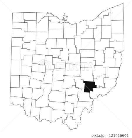 Map of Morgan County in Ohio state on white...のイラスト素材 [121416601] - PIXTA