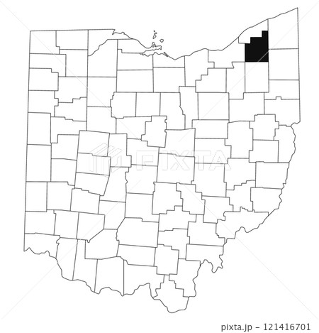 Map of geauga County in Ohio state on white...のイラスト素材 [121416701] - PIXTA