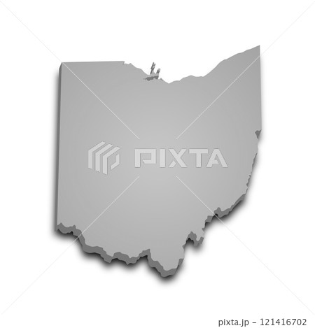3d Map of Ohio state with color. United State...のイラスト素材 [121416702] - PIXTA