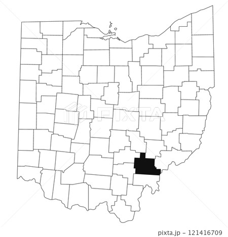 Map of Athens County in Ohio state on white...のイラスト素材 [121416709] - PIXTA