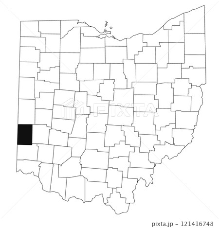 Map of preble County in Ohio state on white...のイラスト素材 [121416748] - PIXTA
