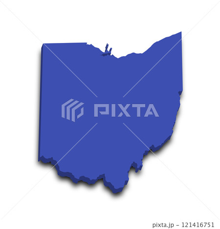 3d Map of Ohio state with color. United State...のイラスト素材 [121416751] - PIXTA