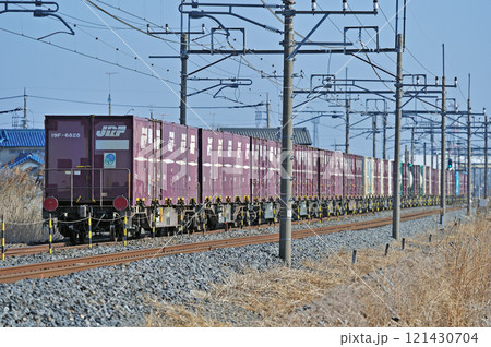 東北本線 栗橋－東鷲宮 JR貨物 コキ 19F-6828の写真素材 [121430704] - PIXTA