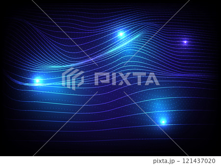 Abstract background with blue lines curve...のイラスト素材 [121437020] - PIXTA