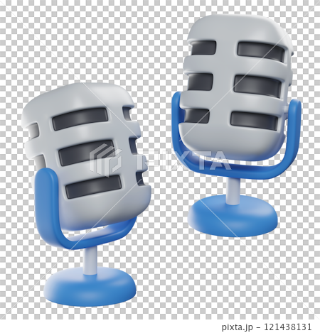 silver blue mic 3D icon graphicのイラスト素材 [121438131] - PIXTA