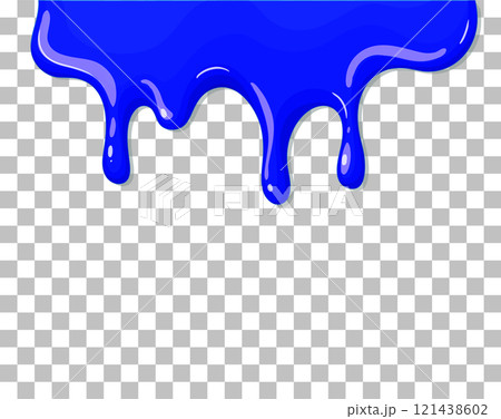 Blue Paint Dripping on Transparent Backgroundのイラスト素材 [121438602] - PIXTA