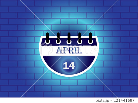 14 April Calendar signのイラスト素材 [121441697] - PIXTA