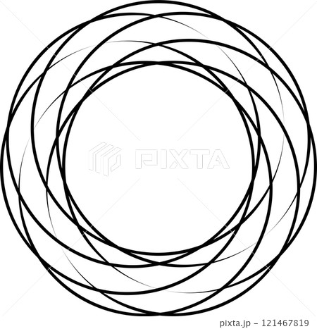 Overlapping circles and round. Graphic overlay...のイラスト素材 [121467819 ...