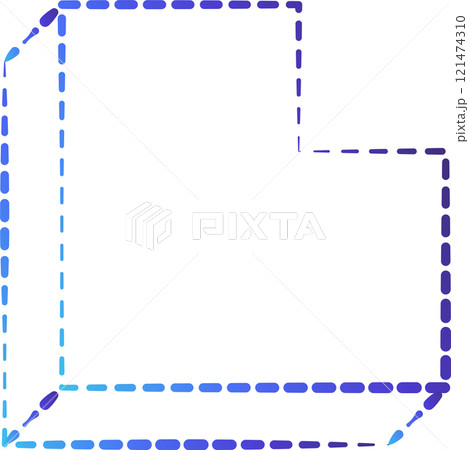 Geometric dashed line shape and icon element...のイラスト素材 [121474310] - PIXTA