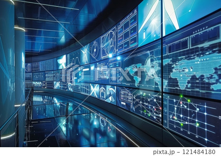 Renewable energy control room with digital...のイラスト素材 [121484180] - PIXTA