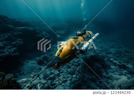 Advanced underwater submersible exploring ocean...のイラスト素材 [121484230 ...